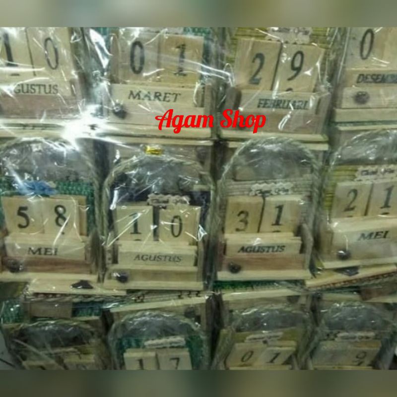 Jual souvenir kalender abadi kayu mini kemas plastik isi 50 pcs ...