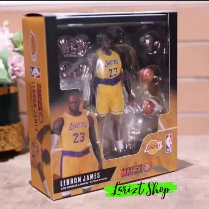 Jual MAFEX NBA NO 127 23 LEBRON JAMES LAKERS YELLOW UNIFORM BASKET ...