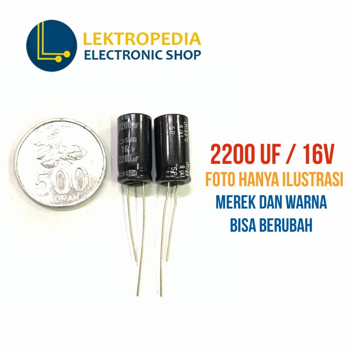 Jual Elco 2200uf 16v Kapasitor 2200 uf mikro 16 v volt Elko 16volt ...
