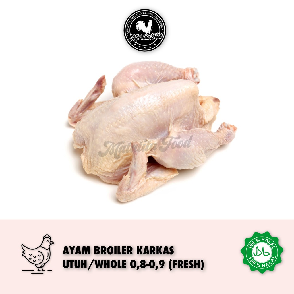 Jual DAGING AYAM BROILER KARKAS UTUH/WHOLE 800GR - 900GR (FRESH ...