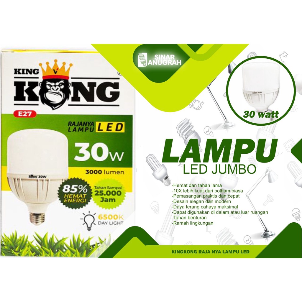 Jual Lampu led 30 watt / Lampu tabung led / Bohlam 30 watt | Shopee Indonesia