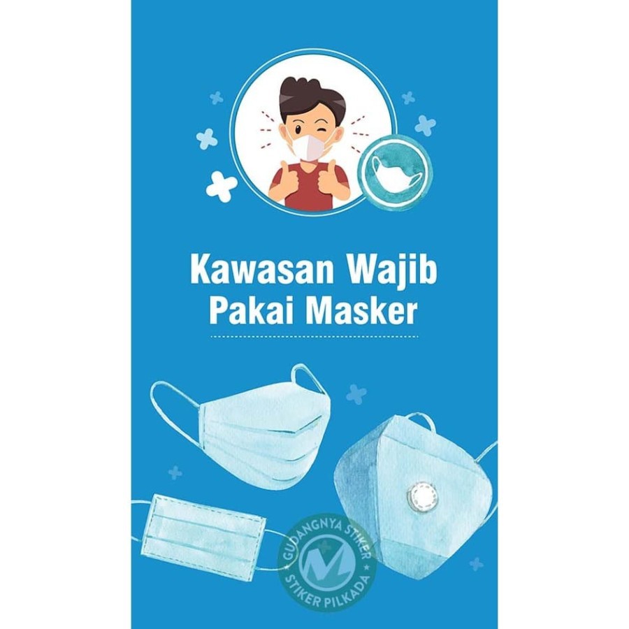 Jual Banner Kawasan Wajib Pakai Masker 120x70 Cm Shopee Indonesia