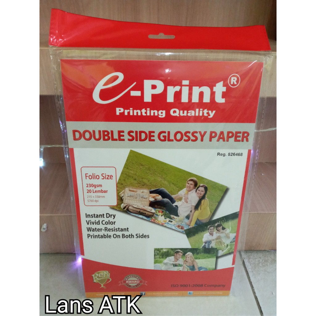 Jual Kertas Photo E-print Double Side Glossy Paper Folio Size 230gsm ...