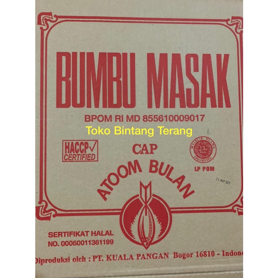 Jual Bumbu Masak Cap Atom Atoom Bulan 1 Dus/Karton 50 x 20 sachet/ 1000 ...