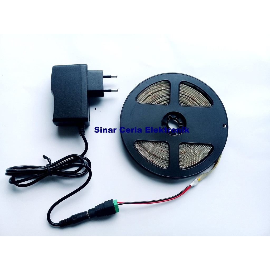 Jual 1 paket Led Strip Tempel Anti Air 5 Meter+Adaptor+Jack Dc Siap ...