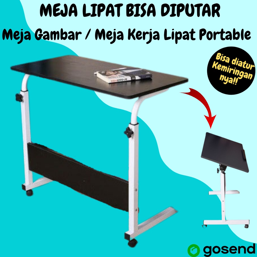Jual Meja Lipat Laptop Portable Putar / Meja Kerja WFH / Meja Rangkai ...