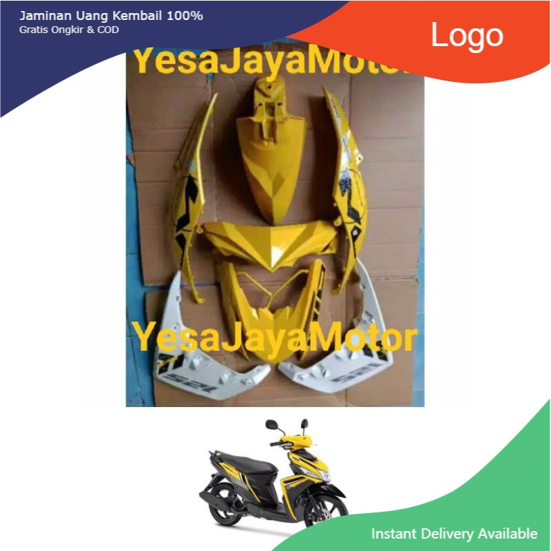 Jual Body Halus Yamaha Mio M3 125 Warna Kuning putih Plus Sticker ...
