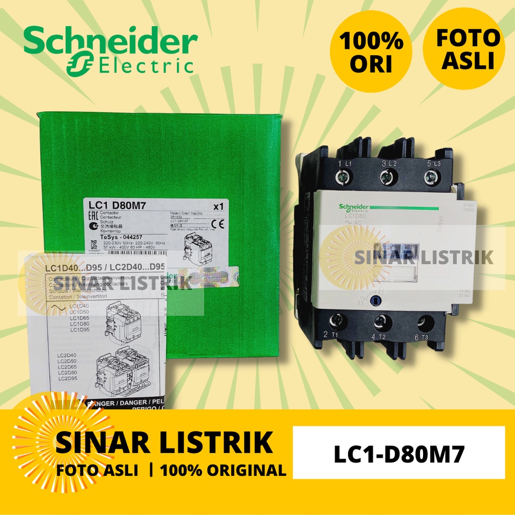 Jual SCHNEIDER LC1D80M7 LC1-D80M7 LC1 D80 M7 220VAC | Shopee Indonesia