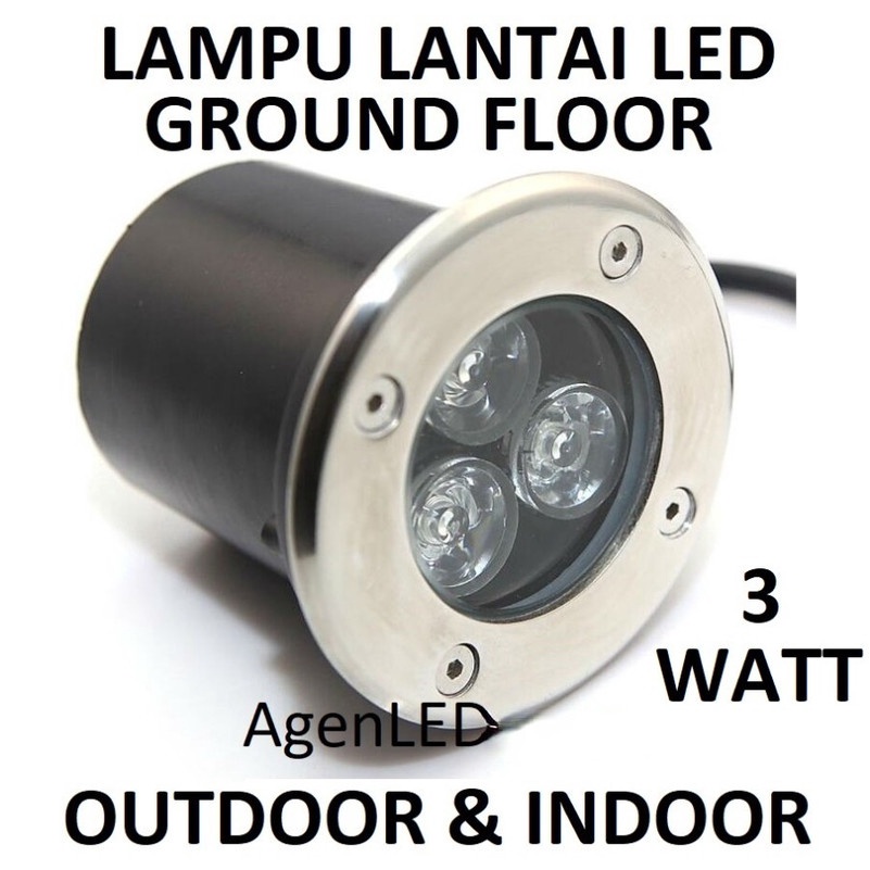 Jual Lampu Lantai LED 3W Ground tanam mata taman outdoor 5 UPLIGHT 3 w watt - Kuning warm white ...