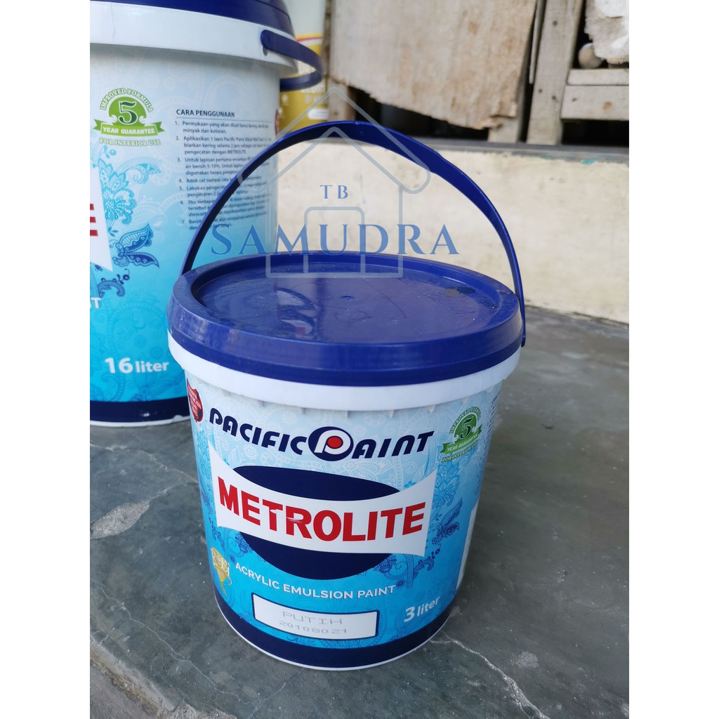 Jual Cat Tembok Metrolite PUTIH 3 Liter Cat Plafon, Gipsum, Triplex 3 L ...