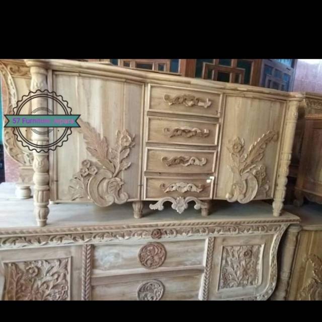 Jual Bufet/ bupet pembatas hias ruangan tamu ukir - Meja tv laci kayu ...