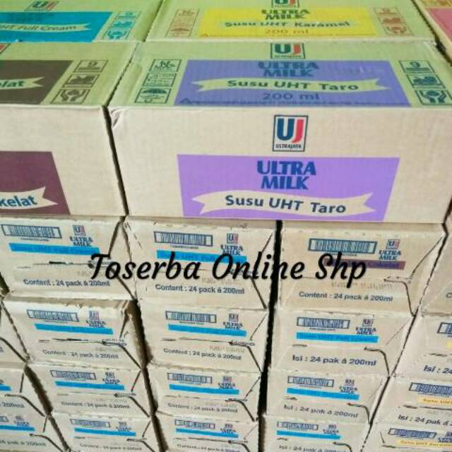 Jual Susu Ultra Milk 200 ml Coklat / Full cream / Stroberi / Taro ...