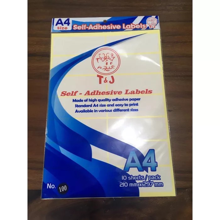Jual T&J Labels SELF-ADHESIVE LABELS A4 NO. 100 | Shopee Indonesia