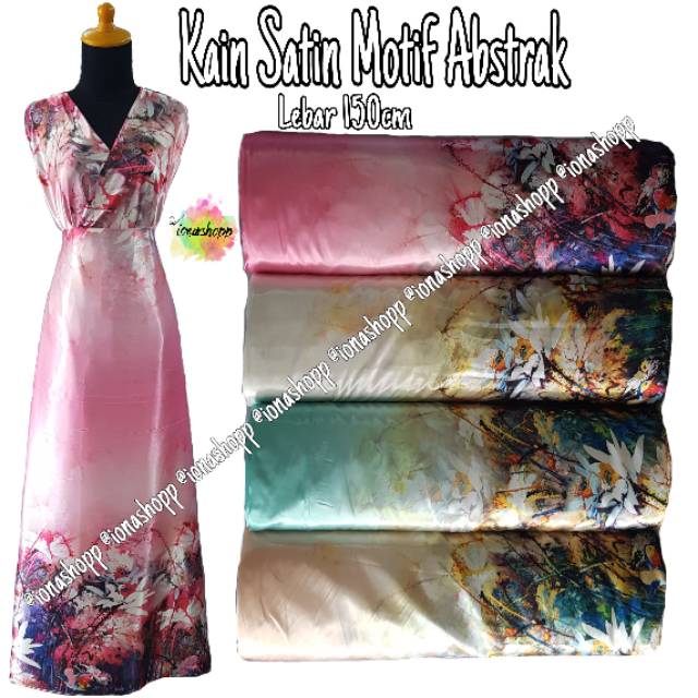 Jual Kain Satin Motif Abstrak Lebar 150cm | Shopee Indonesia