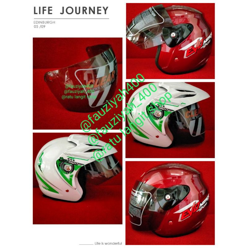 Jual visor kaca helm cencen /helm murah /helm half face wrn hitam merk ...