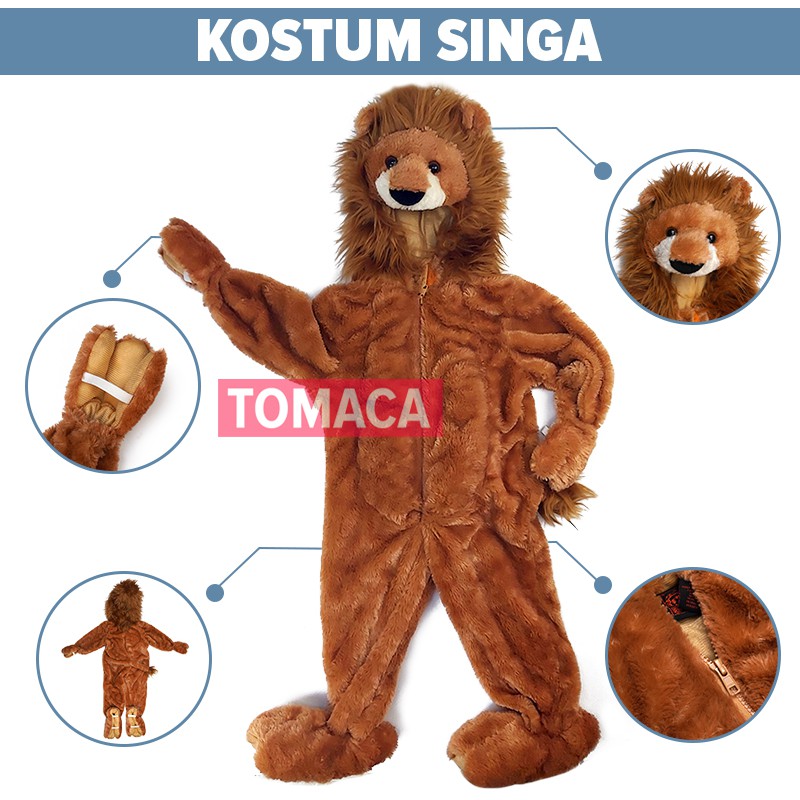 Jual Kostum Anak Hewan Binatang Singa Raja Hutan Lion Full Body Costume ...