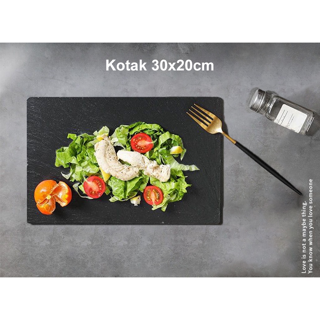 Jual Piring Steak/Batu Alam Piring Stone Steak Classic Kotak Hitam ...