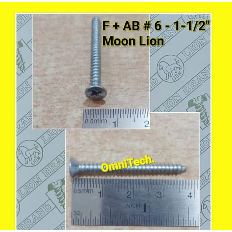Jual "10 Pcs" Sekrup Tap Tapping Screw FAB FH Kepala Rata (+) Moon Lion ...