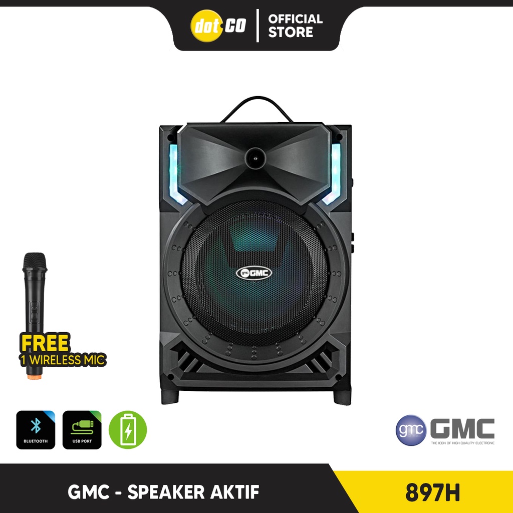 Jual SPEAKER GMC 897H MULTIMEDIA BLUETOOTH + FREE WIRELESS MIC ...