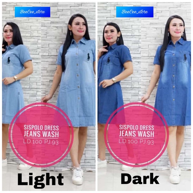 Jual Sispolo dress jeans wash adem . Dress jeans bordir | Shopee Indonesia