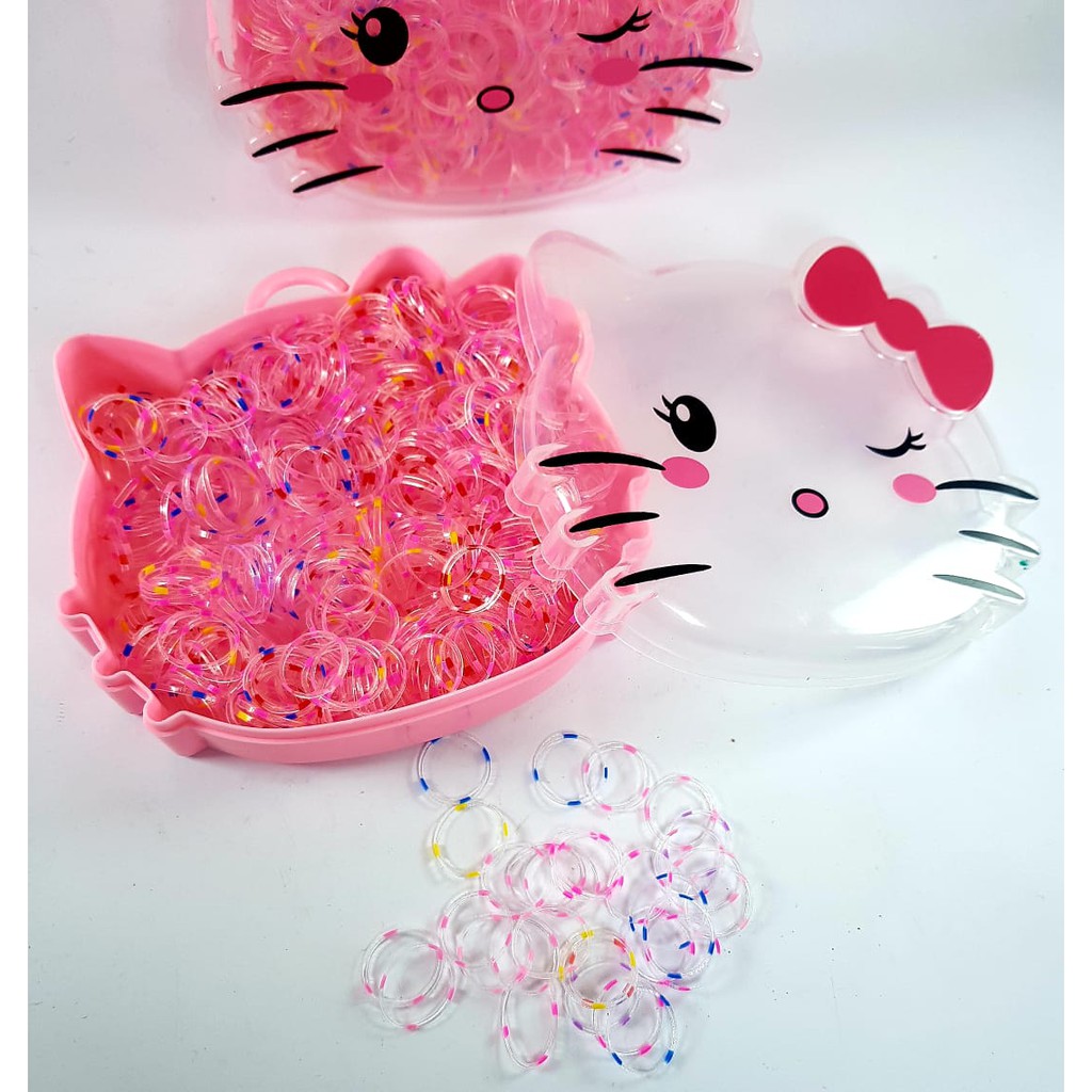 Jual Karet Rambut 1Box Big Helo Kiti Karet Jepang Warna Warni ...