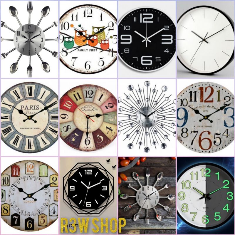 Jual W2S QDC Jam Dinding Bulat Quartz Creative Design Modern Bulat ...