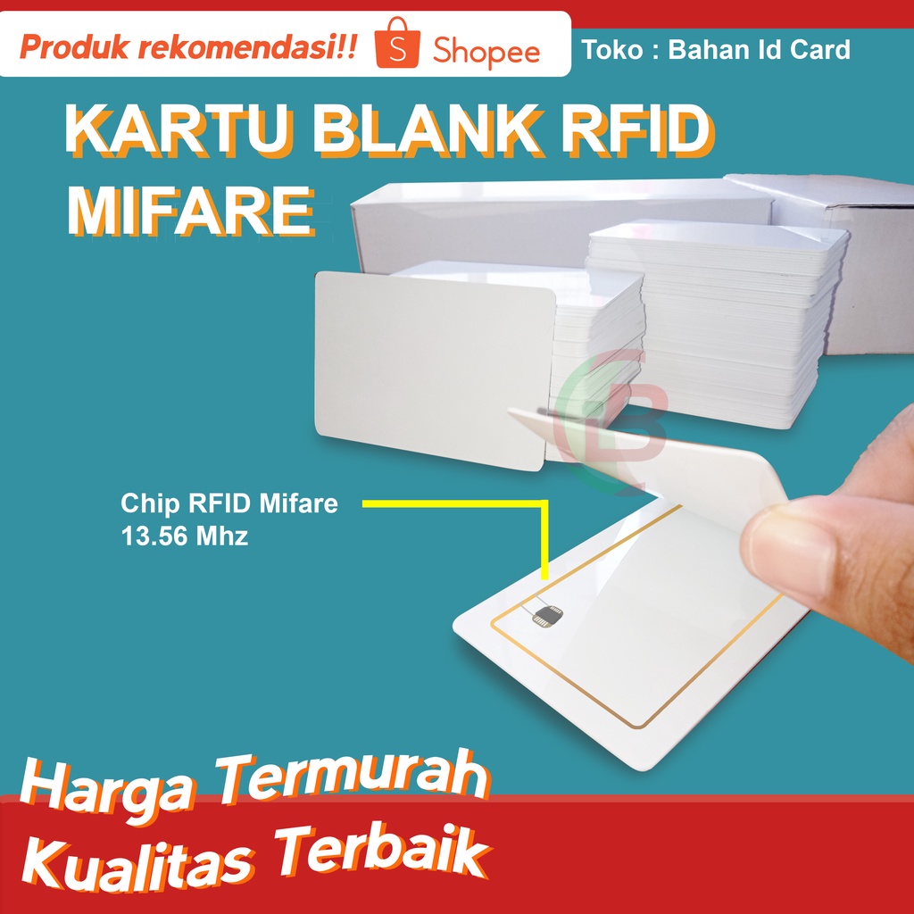Jual Kartu RFID High Frequency 13.56 MHz/ID Card Min Pembelian 50 Pcs ...