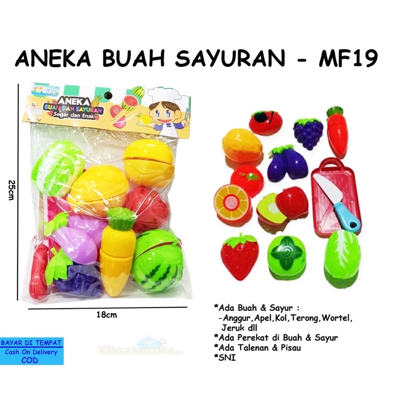 Jual MAINAN ANAK ANEKA BUAH DAN SAN SAYURAN TALENAN POTONG BUAH ...