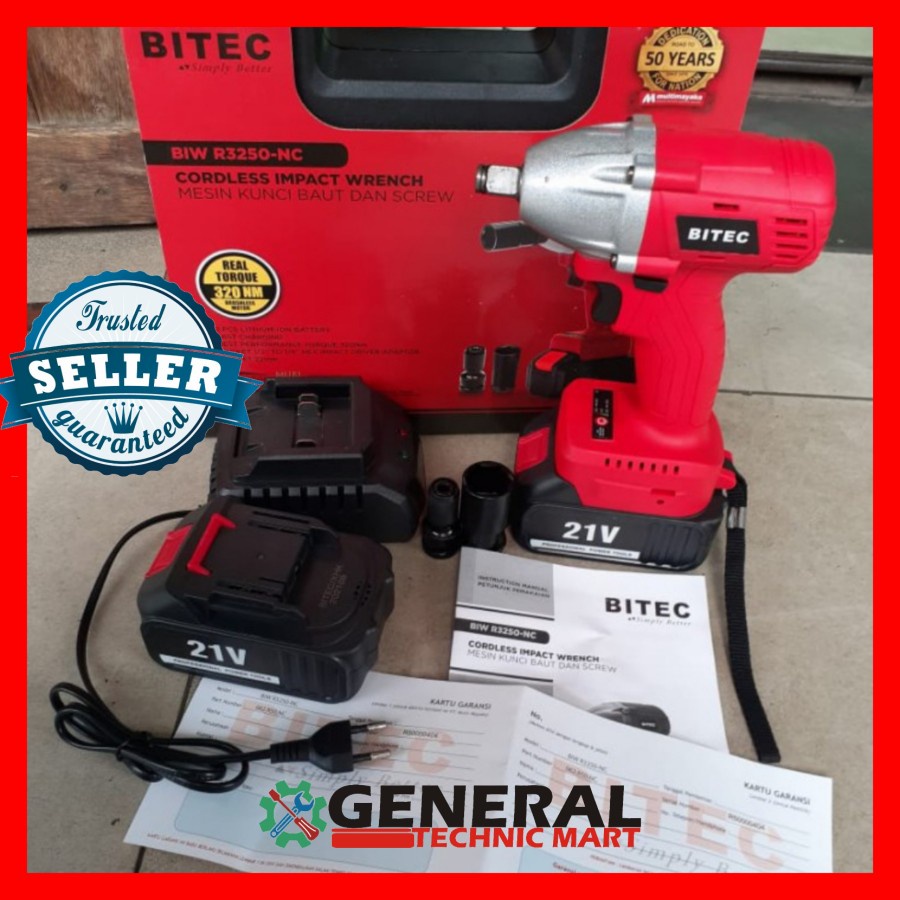 Jual Mesin pembuka baut BITEC CORDLESS IMPACT WRENCH BIW R3250-NC buka baut | Shopee Indonesia