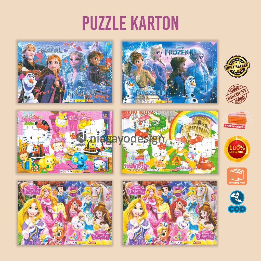 Jual Puzzle Edukasi Anak /Puzzle Anak / Puzzle Karton Bergambar Animasi ...