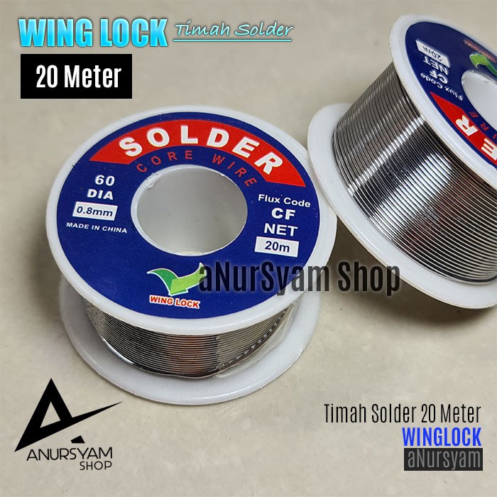 Jual Timah Solder 20 Meter WING LOCK Core Wire Alloy 60/40 0.8mm ...