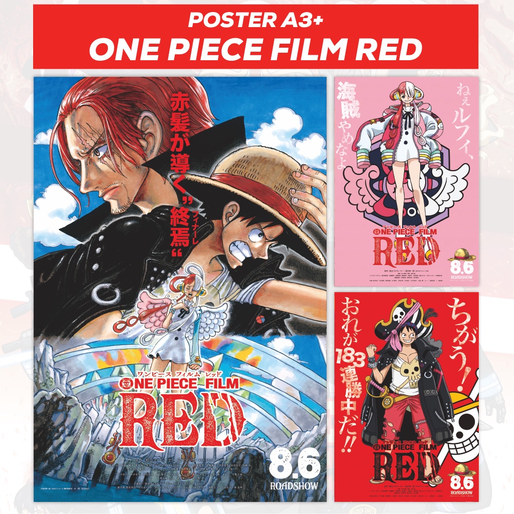 Jual Poster Anime One Piece Film Red - Ukuran A3+ Luffy Zoro Sanji Nami ...