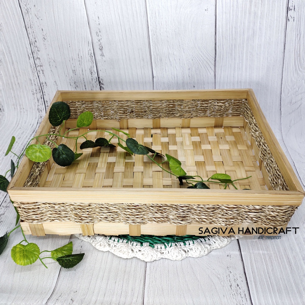 Jual Keranjang Buah Bambu Kotak Kombinasi Pandan Lilit | Shopee Indonesia