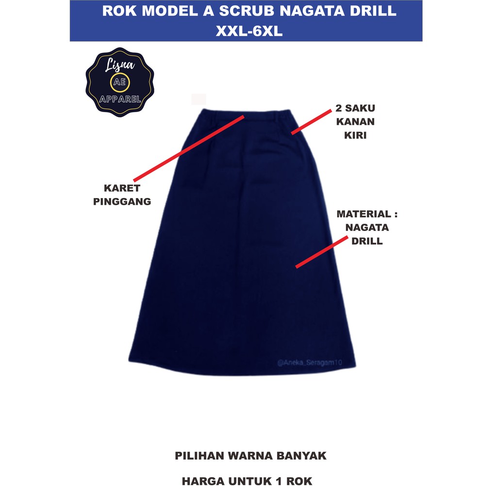 Jual Rok Model A Scrub Medis APD OK Ukuran XXL-6XL Nagata Drill ...