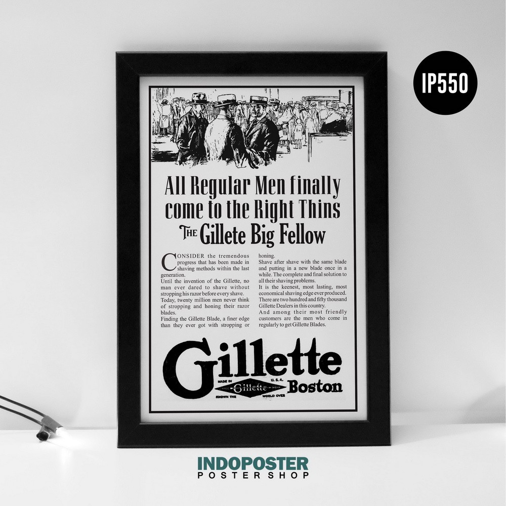 Jual Poster Barbershop Gillette Vintage Ads 02 A2 60X40cm | Shopee ...