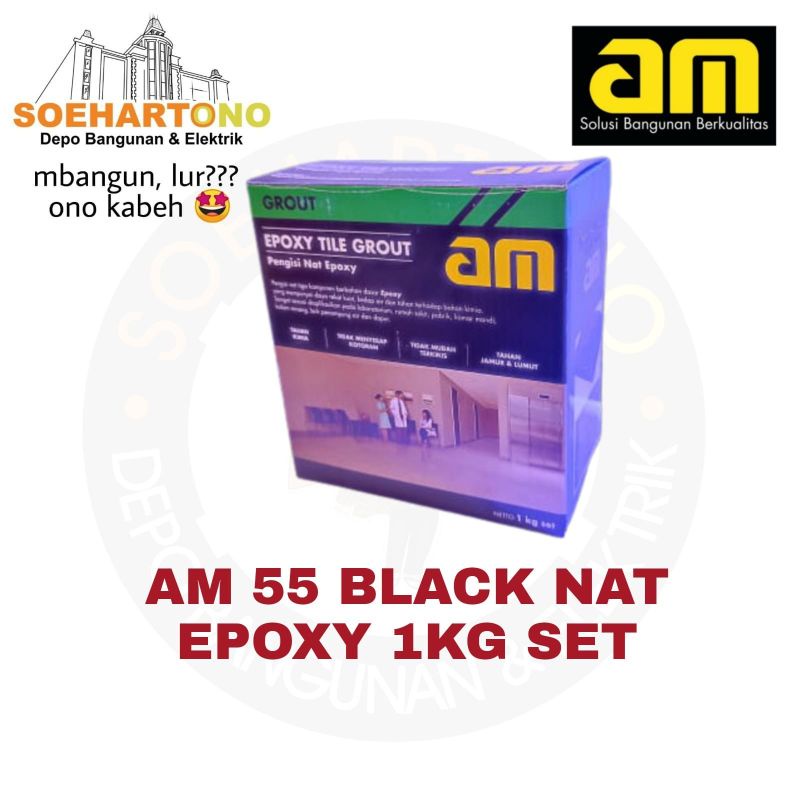 Jual AM 55 BLACK NAT EPOXY 1KG SET | Shopee Indonesia
