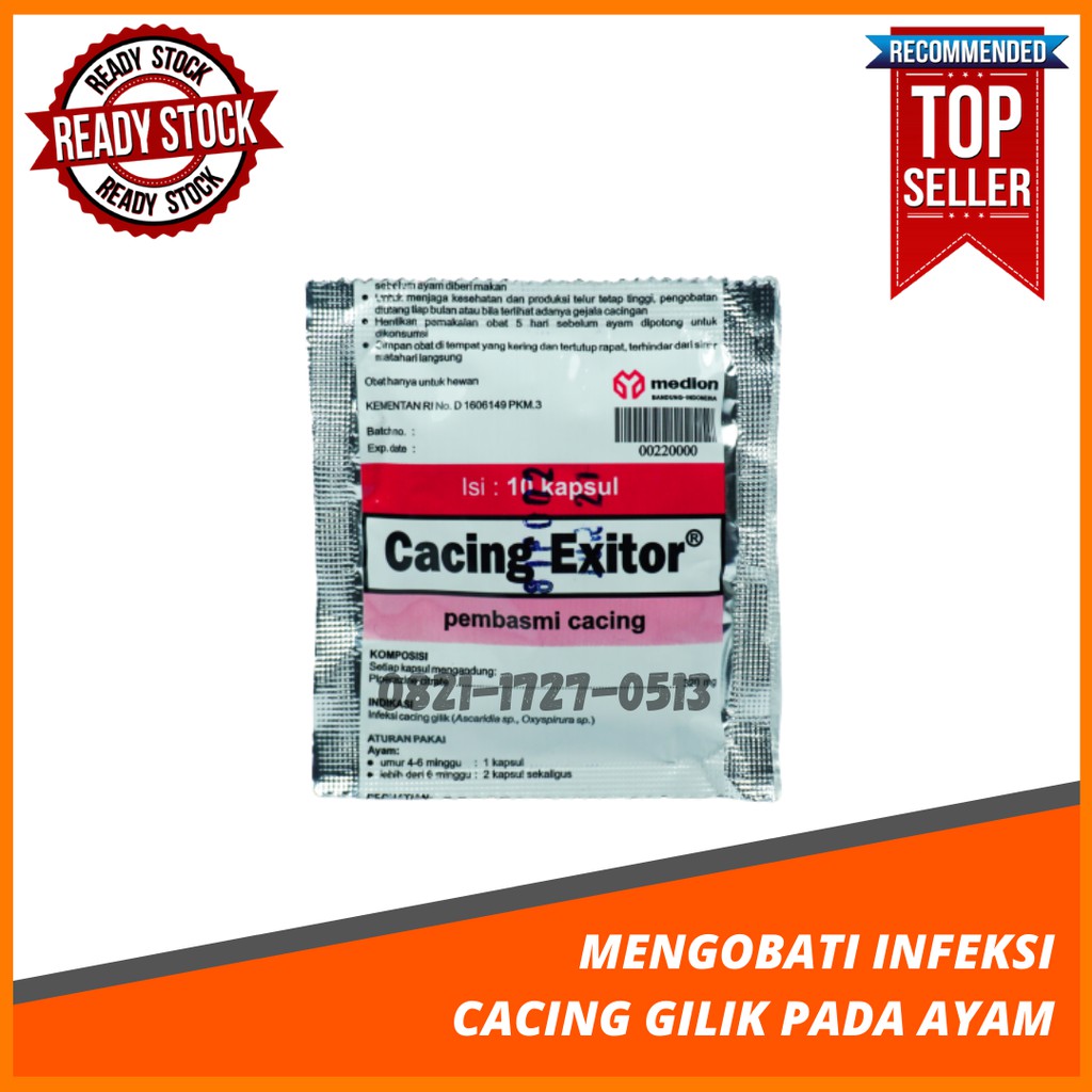 Jual Cacing Exitor Obat Cacing Ayam Kapsul Pembasmi Cacing Untuk Unggas ...