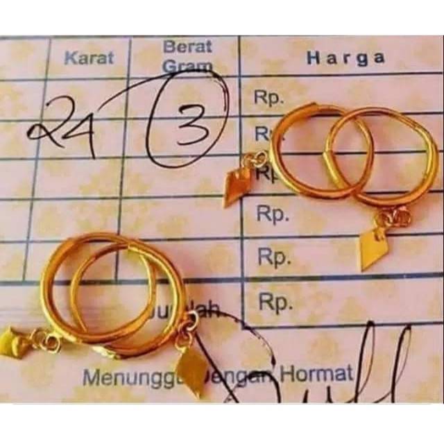 Jual Anting Dewasa 2 gr. Mas Asli 24K. Kadar 999,9%, | Shopee Indonesia