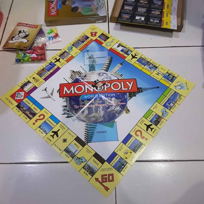 Jual Ready stock Mainan / Monopoly World Edition 2In1 Family Game Snake ...