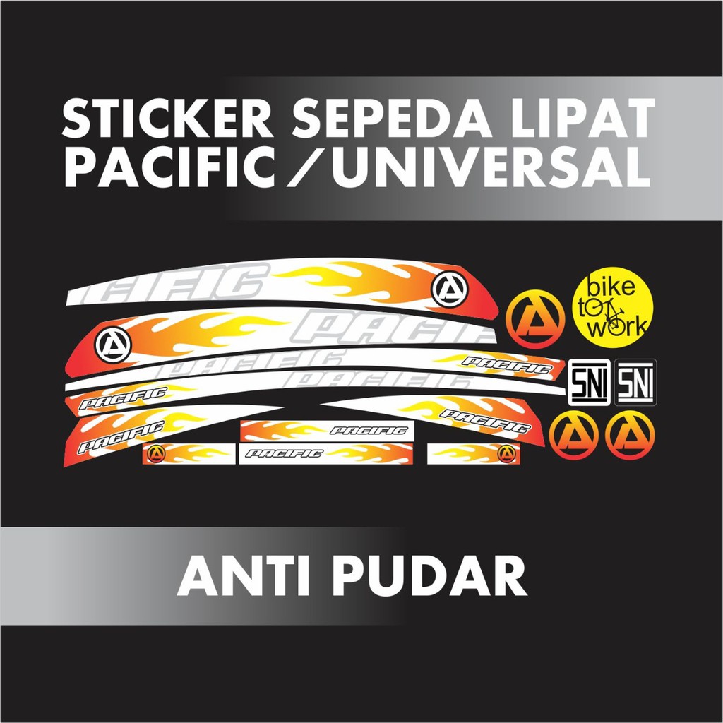 Jual STICKER SEPEDA PACIFIC PUTIH API UNIVERSAL | Shopee Indonesia