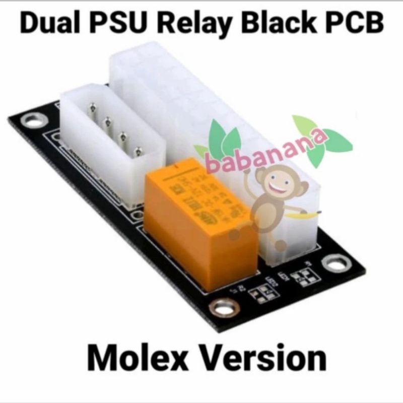 Jual Dual power supply motherboard relay mining mobo multi psu black Molex | Shopee Indonesia
