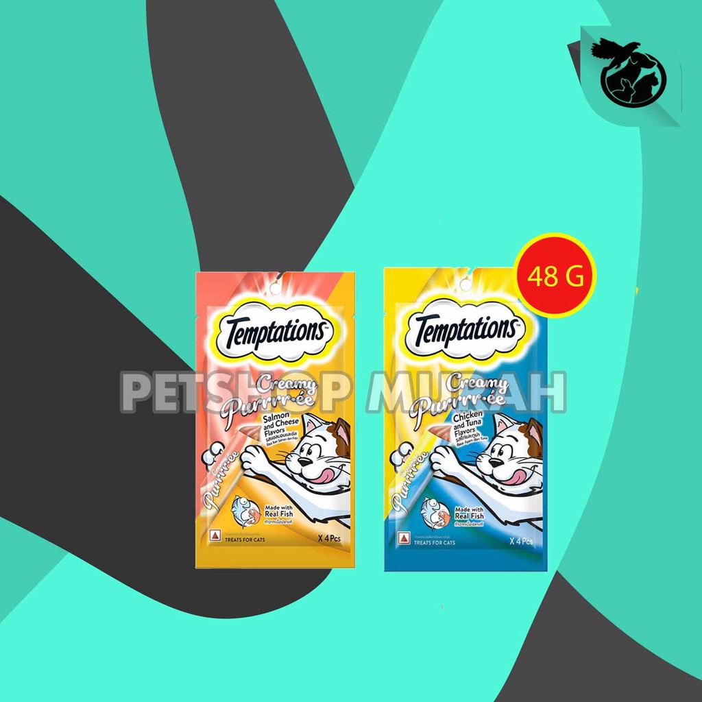 Jual Snack Cemilan temptation creamy makanan kucing 48gr | Shopee Indonesia