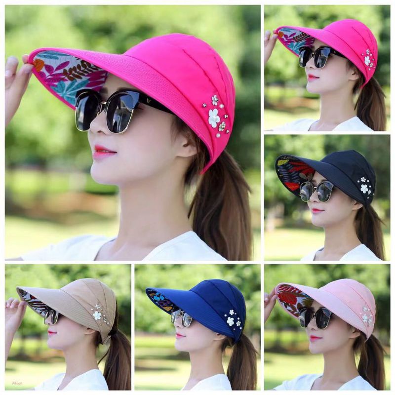 Jual TOPI VISOR PANTAI OUTDOOR PELINDUNG ANTI UV SUMMER MATAHARI | Shopee Indonesia