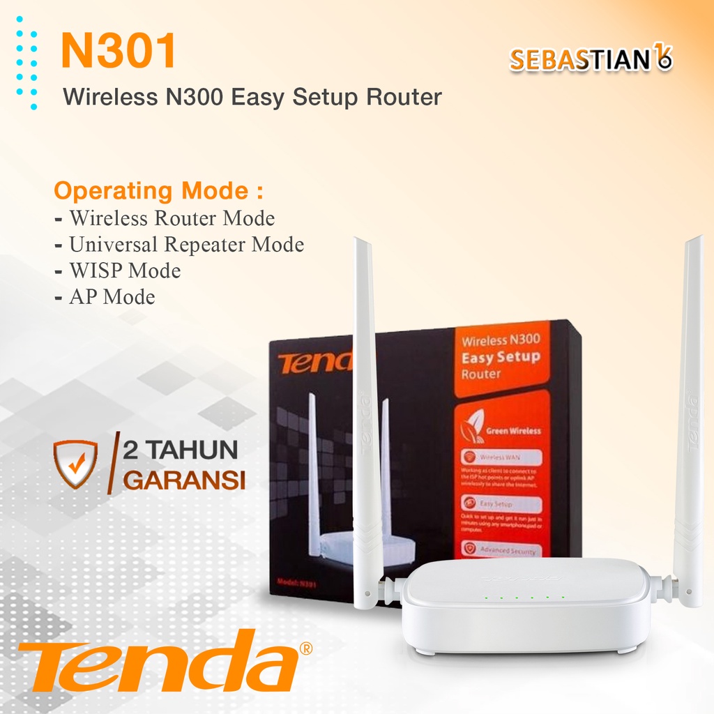 Jual Tenda N301 Wireless Router N300 Access Point 300Mbps Repeater Wifi ...