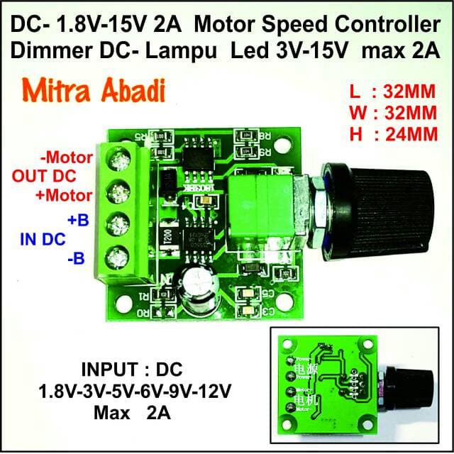 Jual "Speed Controller/PWM DC/Dimmer DC 1,8V-15V 2A" Joss | Shopee ...
