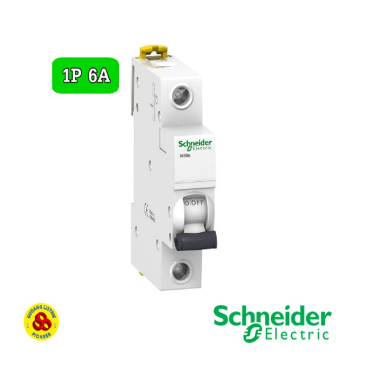 Jual Schneider MCB 1P 6A Acti9 iK60A A9K14106 4,5kA MCB 1 Phase 6 Amp ...