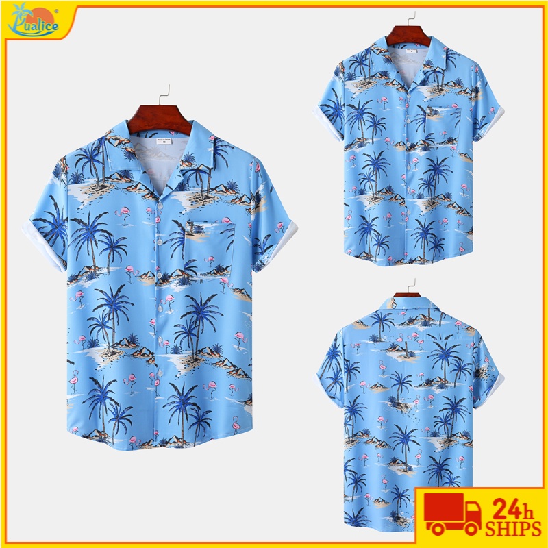 Jual Kemeja Sablon Pohon Kelapa Pantai Hawaii Untuk Pria - Kemeja Batik ...