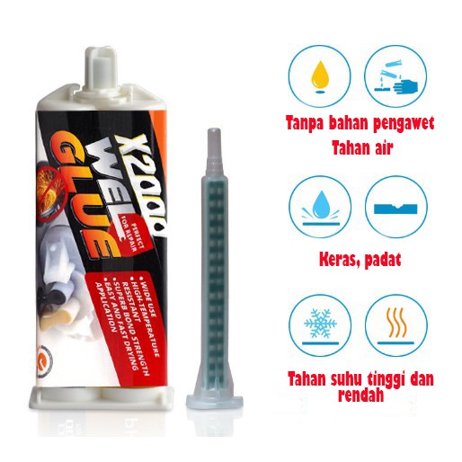 Jual Lem besi X2000 dua komponen Lem las besi serbaguna menahan dampak ...