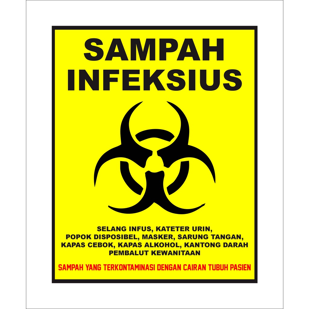 Jual Stiker / Label Stiker Penanda Tempat Sampah infeksius dan non ...
