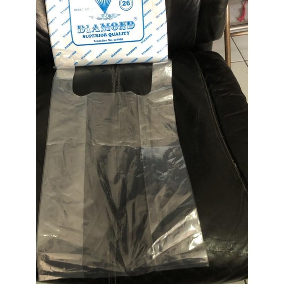 Jual kantong plastik kresek pe bening diamond uk 26 isi 50 lembar ...